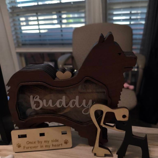 Custom Dog Frame, Dog Memorial Gift, Cat Name Photo Frame, Dog Picture Frame, Pet Memorial, Dog ...