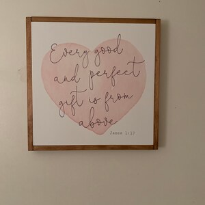 Every Good and Perfect Gift Sign Nursery Sign Girl Nursery Sign Framed ...