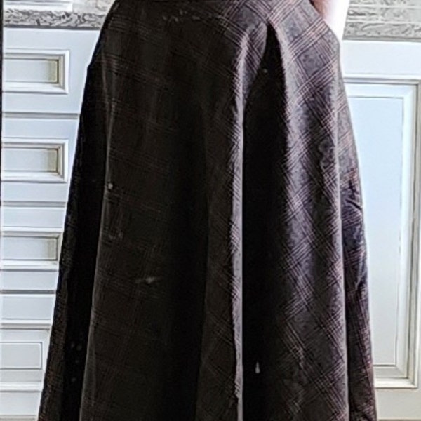 Wool Skirt, Long Wool Plaid Skirt, Tartan Wool Maxi Skirt, Vintage ...