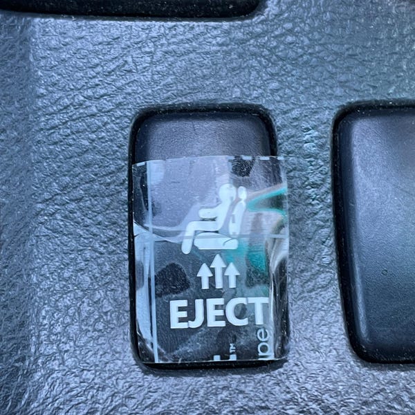 Eject Button Decal, Car Decal, Eject Passenger Button, Blank Button ...