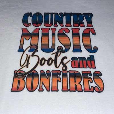 Country Music PNG, Shirt Design, Country Music Boots and Bonfires ...