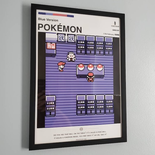 Pokémon (1996) for Gameboy - Video Game Poster, Minimalist, Red Version ...