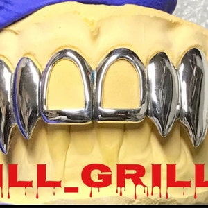 Handmade Custom Dental Gold Top Fangs With Bottom Wolf Style Grillz - Etsy