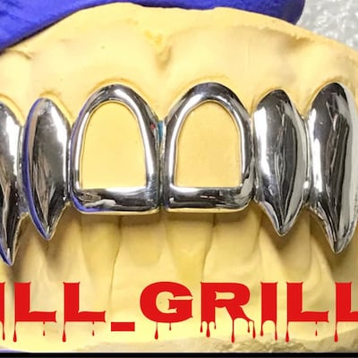 Handmade Custom Dental Gold Top Fangs With Bottom Wolf Style Grillz - Etsy
