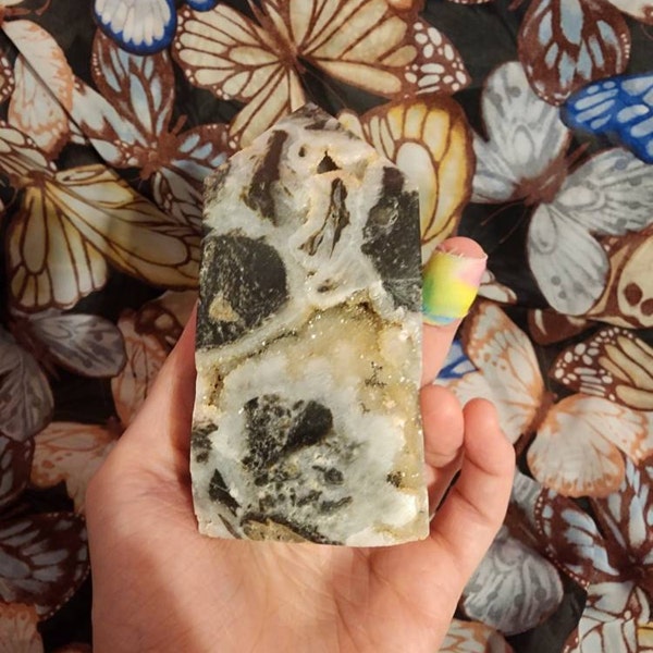 Raw Aurichalcite & Grape Agate in Matrix Mineral Crystal Cluster ...