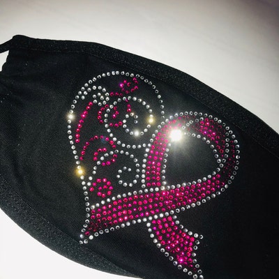 Breast Cancer Awareness Pink Ribbon Face Mask With Filter - Etsy