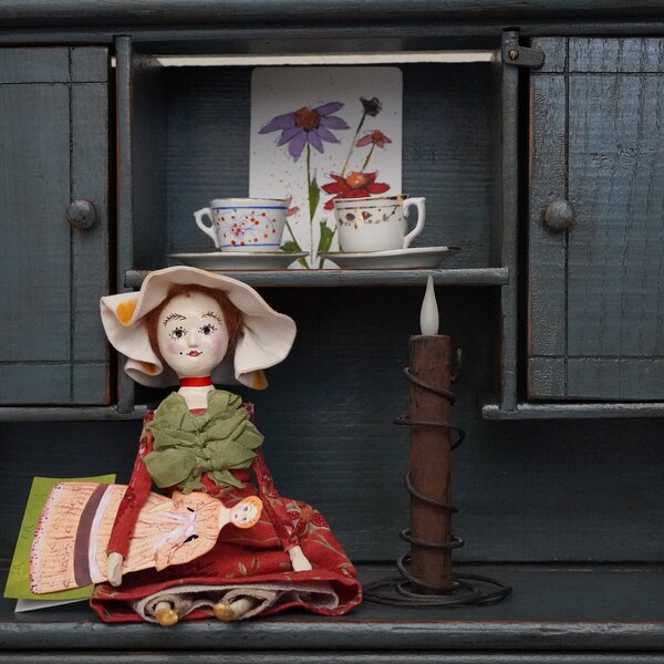 DIGITAL Pattern, Queen Anne Pansy Poppet A Primitive Cloth Doll 18 ...