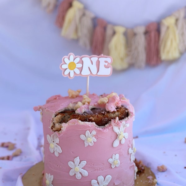 Daisy ONE Cake Topper Digital File Toddler First Birthday Cake Groovy ...