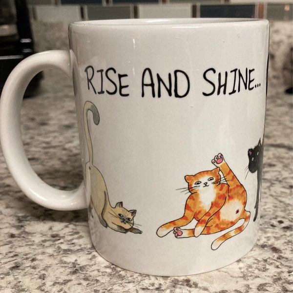 Cat Butt Mug / Rise and Shine, Asshole Mug / Cat Butthole Gift / Cat ...