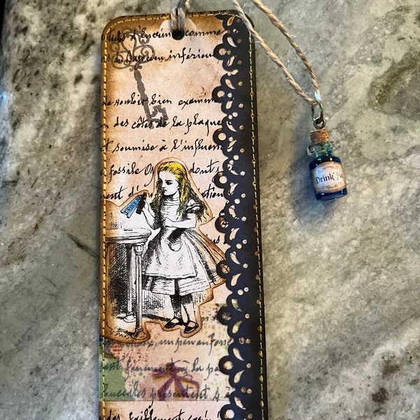 Alice in Wonderland Book Gift Set, With Handmade Book Sleeve, Bookmark ...