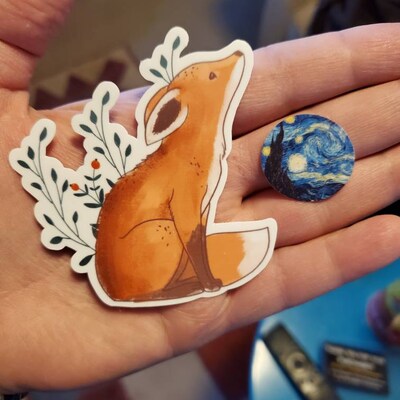 Watercolor Fox Vinyl Sticker, Fox Sticker, Best Friend Gift, Laptop ...