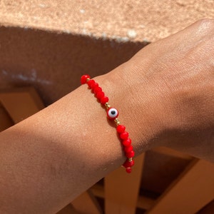 Evil Eye Red and Gold Protection Bracelet Pulsera Proteccion Mal De Ojo ...