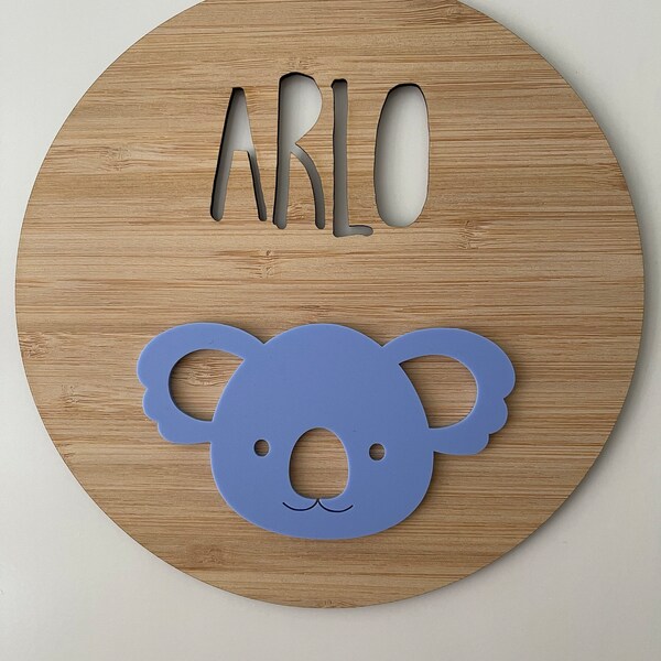 KOALA Personalised Wooden Wall-door Hanging-nursery Decor-plaque-kids ...
