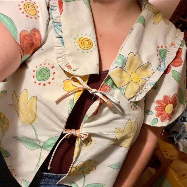 TIE Blouse Base + LANTERN Sleeve + PEGGY Collar //bundle // Digital Pdf // Sewing Pattern // Diy ...