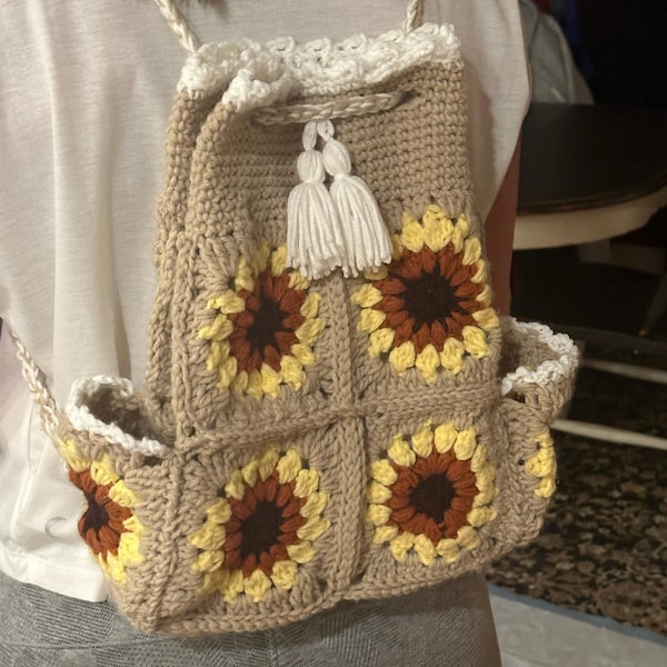 PDF PATTERN PACK - Crochet Sun & Moon Drawstring Backpack and Crossbody ...