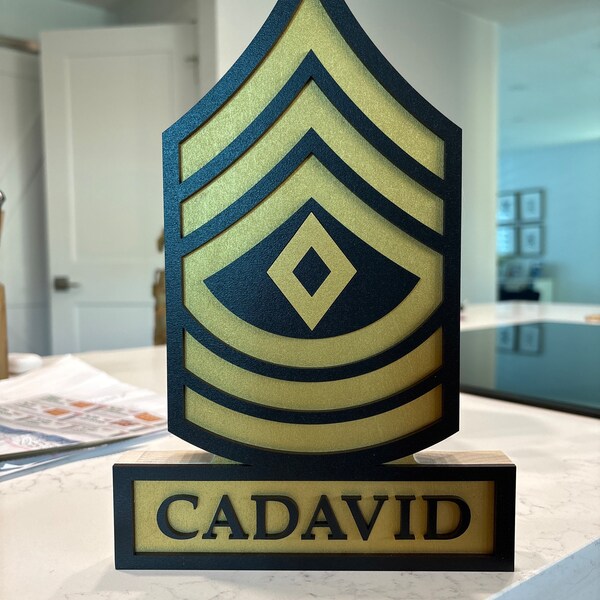 ARMY Rank Self Standing Name Plate - Army Enlisted Ranks - Army ...