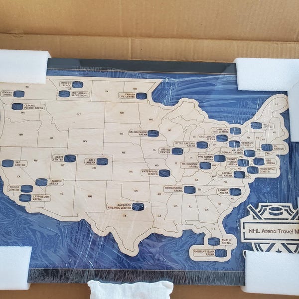 Custom Hockey Arena Map Tracker, NHL Stadium Map, Ice Hockey Arena Map ...