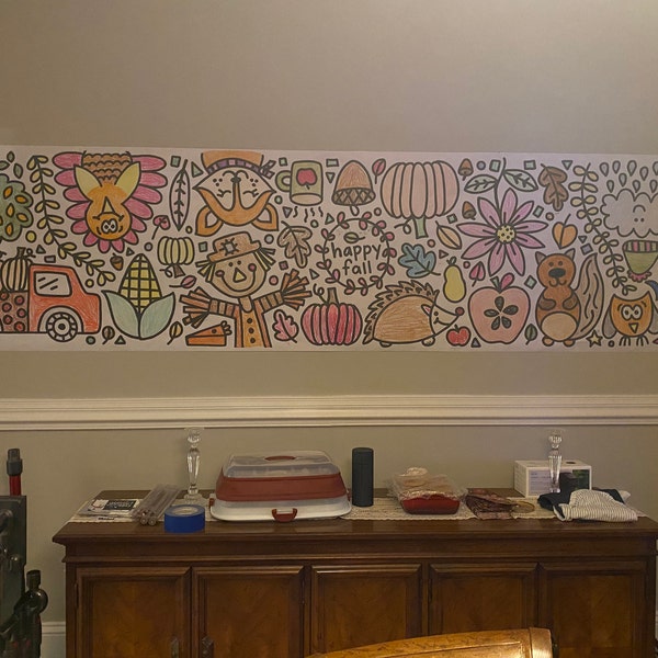 GIANT 10-foot FALL Coloring Page Banner | Coloring Poster | Fall ...