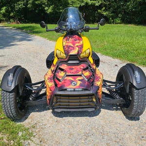 Can Am Ryker Sport Rally 600 900 Graphic Wrap Decal Kit hot Rod Flames ...