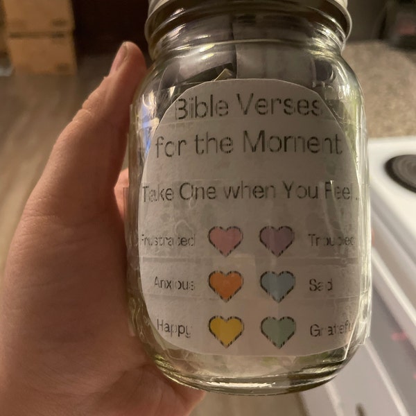 DIY Jar of Bible Verses for Emotions - Instant Download - Printable ...