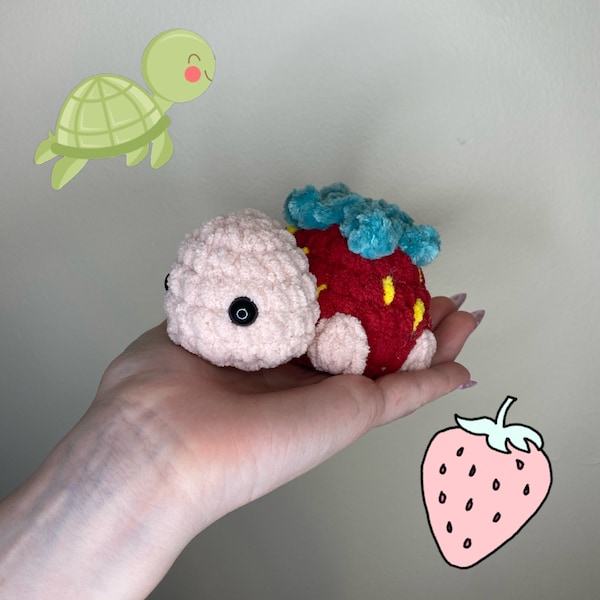 3in1 Crochet Pattern - Vitamin Fruit Turtle, Cute, Tiny Turtle, Plushie ...