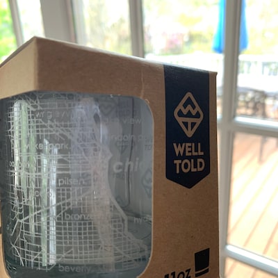 Chicago City Map Rocks Glass Engraved Whiskey Glass 11oz Etched Bourbon ...