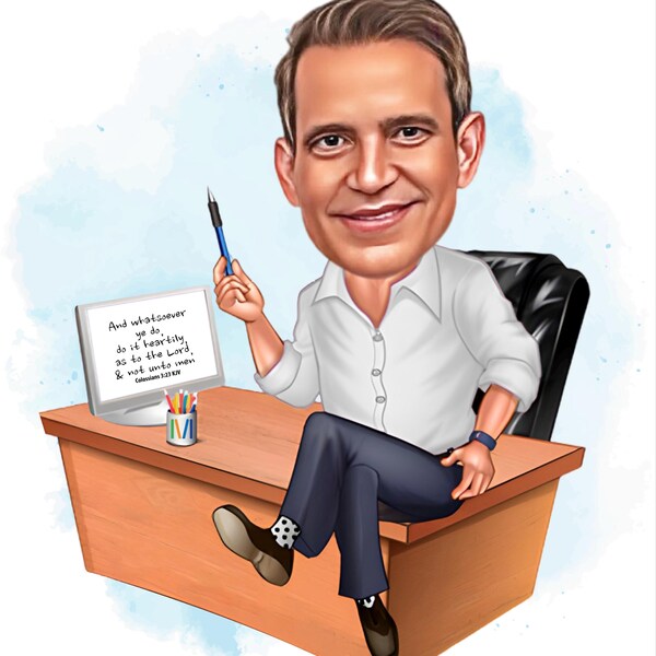 Custom Female Super Boss Cartoon Portrait, Boss Portrait, Gifts for ...