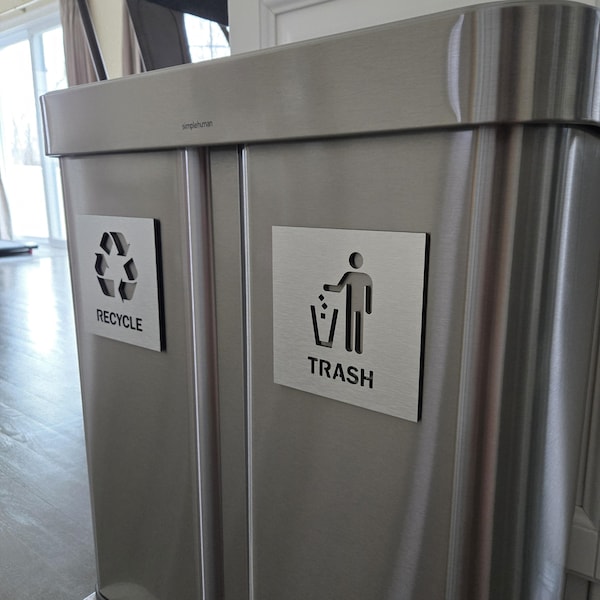 Trash Symbol Sign. Trash Bin Signs. Trash Can Label Signs. Garbage Sign ...