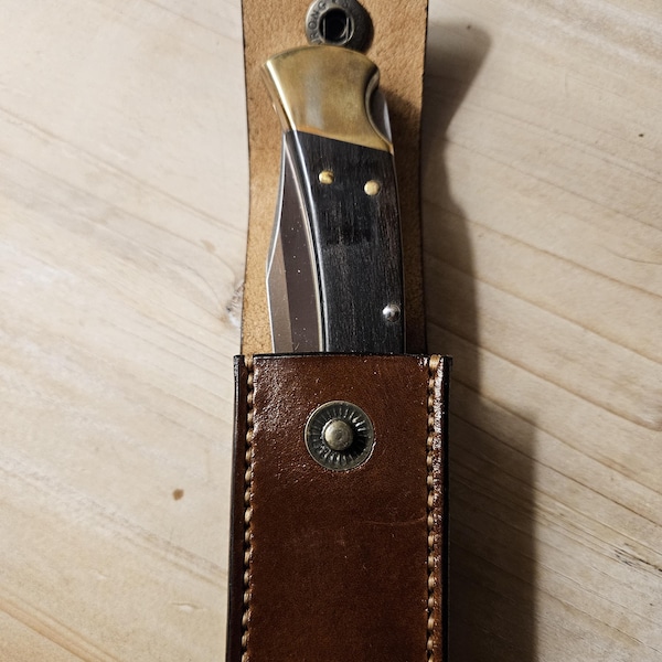 Buck Leather Sheath With Belt Clip, for Buck 112 Ranger Buck 110 Hunter ...