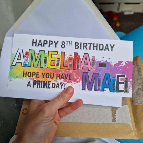 Personalised Prime Birthday Card , Prime Hydration Birthday Card ...
