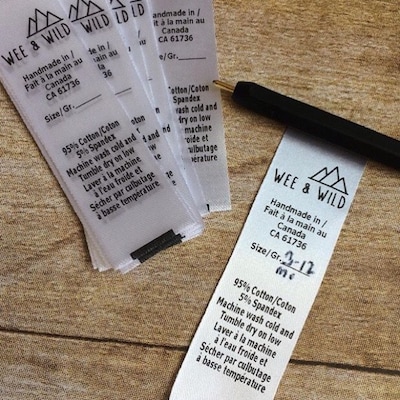 Custom Content Label CPSIA Compliant Label Washing Instructions Care ...