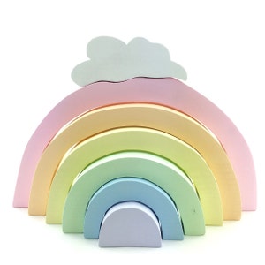 Big Stacker, Rainbow With Cloud, Unfinished Pine - Etsy