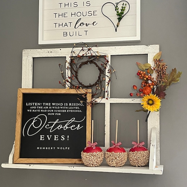 Fall Carmel Apple Tiered Tray Decor, Faux Halloween Caramel Apple With ...