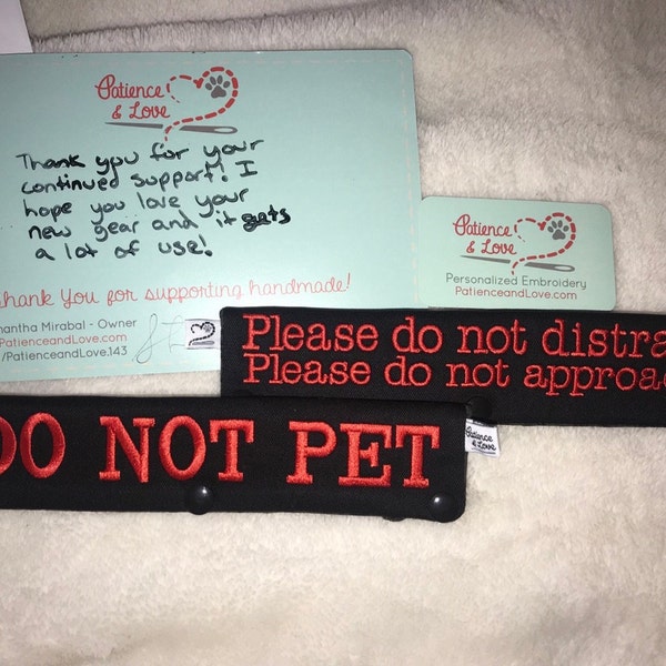 1 Please Do Not Distract, Please Do Not Approach, Leash Sleeve, Snap On ...