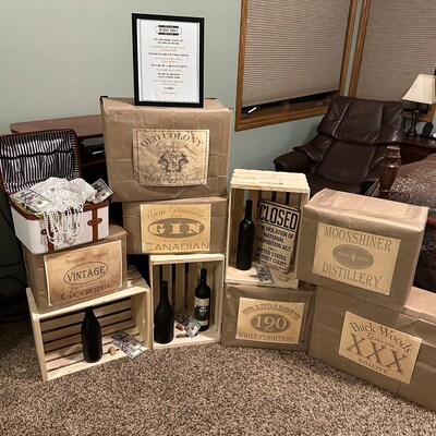12 Prohibition Bootlegger Crate Labels JPG Set 8.5X11 Speakeasy Roaring ...