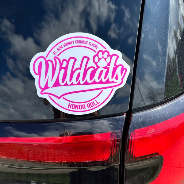 Personalized Wildcat Sticker, Mascot, School, Spirit, Wildcat, Paw ...