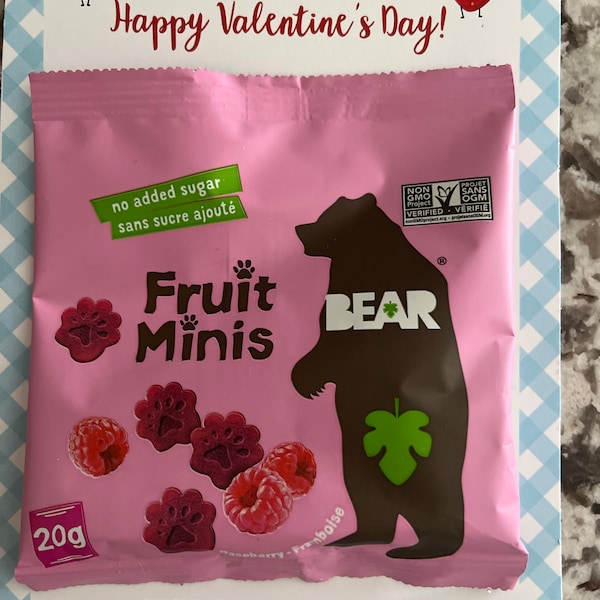 Valentines Day Fruit Snack Card Printable I'm so Berry Happy We're ...