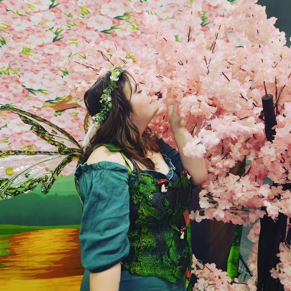 Forest Queen Corset - Steel Boned Custom Size Overbust Waist Cincher ...