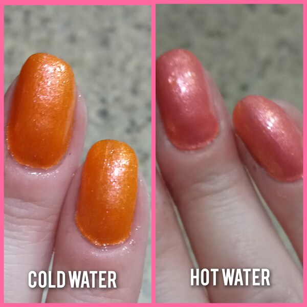 Tropical Punch- Neon POP Thermal Color Changing Pink Orange Nail Polish ...