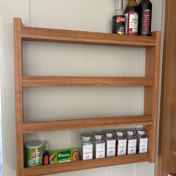 Solid Oak Spice Rack - Etsy