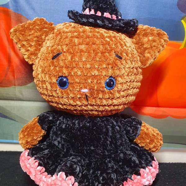 DIY Crochet Kitten Witch PATTERN PDF - Easy Amigurumi Kitten Witch ...