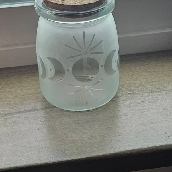 Moon Jar | Moon Water Jar | Moon Phase With Cork | Full Moon | Dark ...