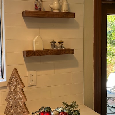 Custom Floating Shelves Any Length, Width and Height. Solid Wood Wall ...