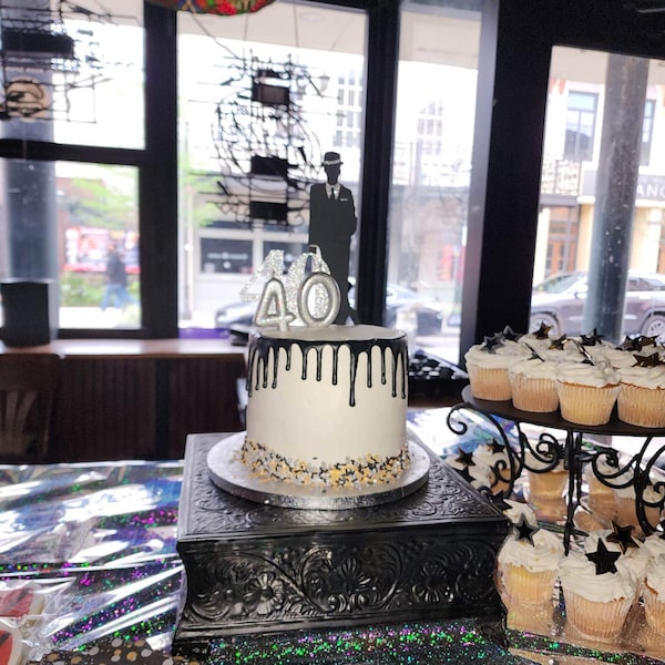 Man in Suit Cake Topper, Custom Birthday Age Topper, Men's Birthday ...