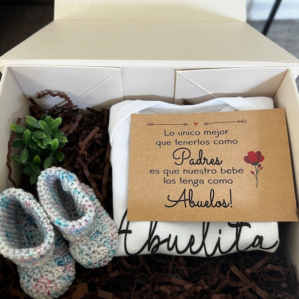 Spanish Pregnancy Announcement Gift Box Baby Reveal Onesie® for ...