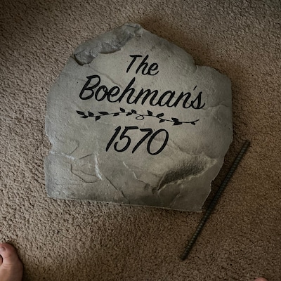 Name and Address Stone Engraved Rock Personalized Garden Stone House ...