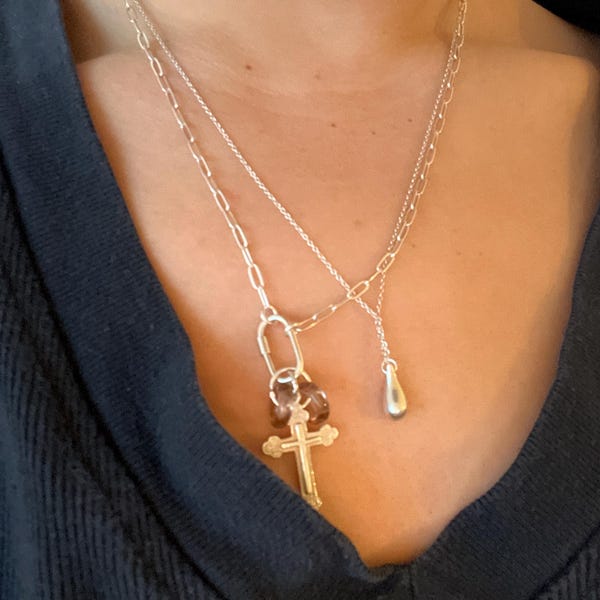 Budded / Bulgarian Orthodox CROSS / Crucifix. Charm / Pendant. Solid ...