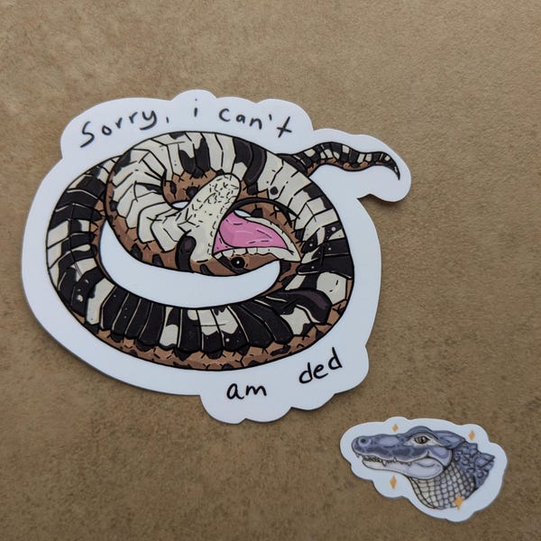 Hognose Snake Dramatic Playing Dead Funny Reptile Sticker - Etsy