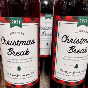 Teacher Christmas Gift Custom Wine Label Wine Label for - Etsy
