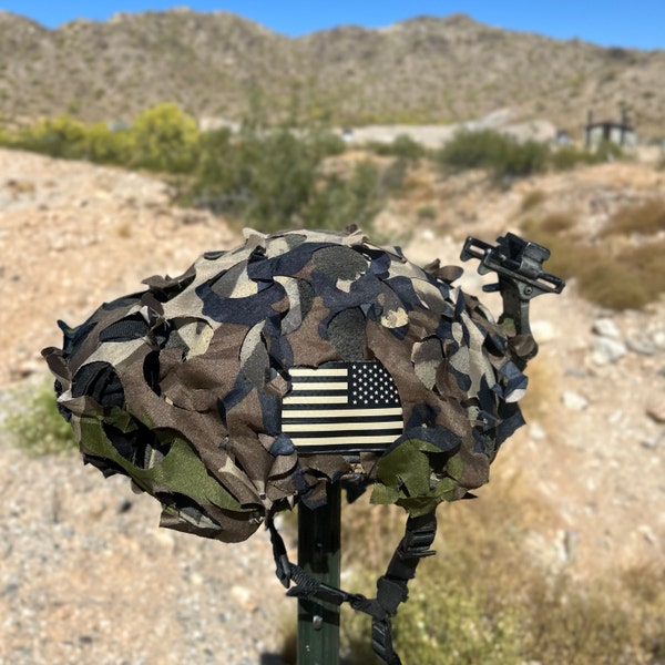 Helmet Scrim Ghillie Cover: Universal Fit, Milsim Multicam M81 ...